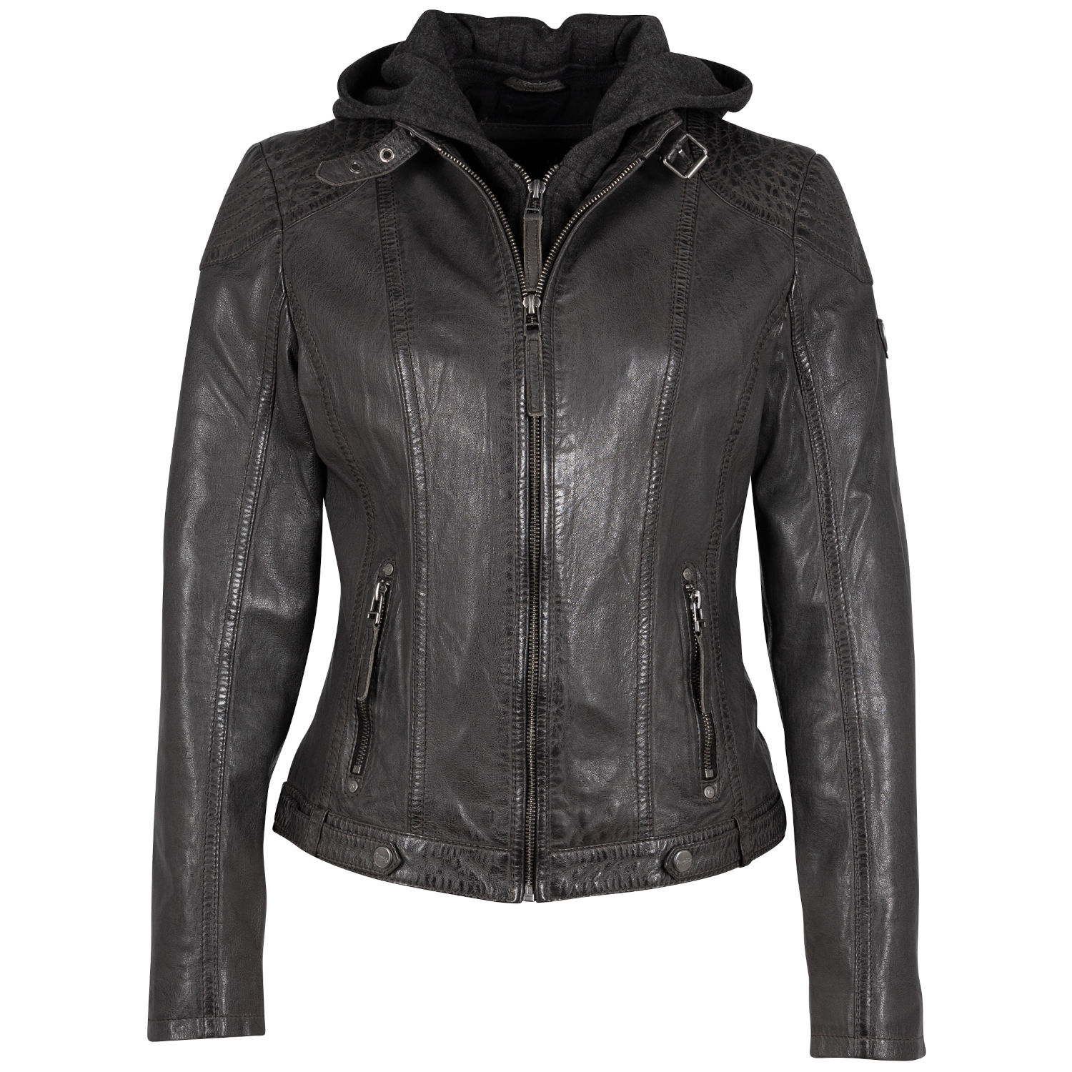 Geaca de Piele Dama Mauritius Antracit Cacey