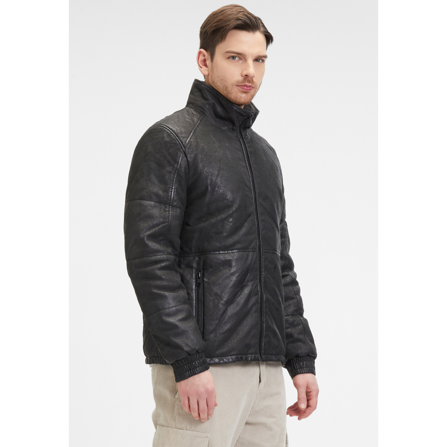 Geaca de Piele Barbati 2.0 by Mauritius Neagra G2MAbito