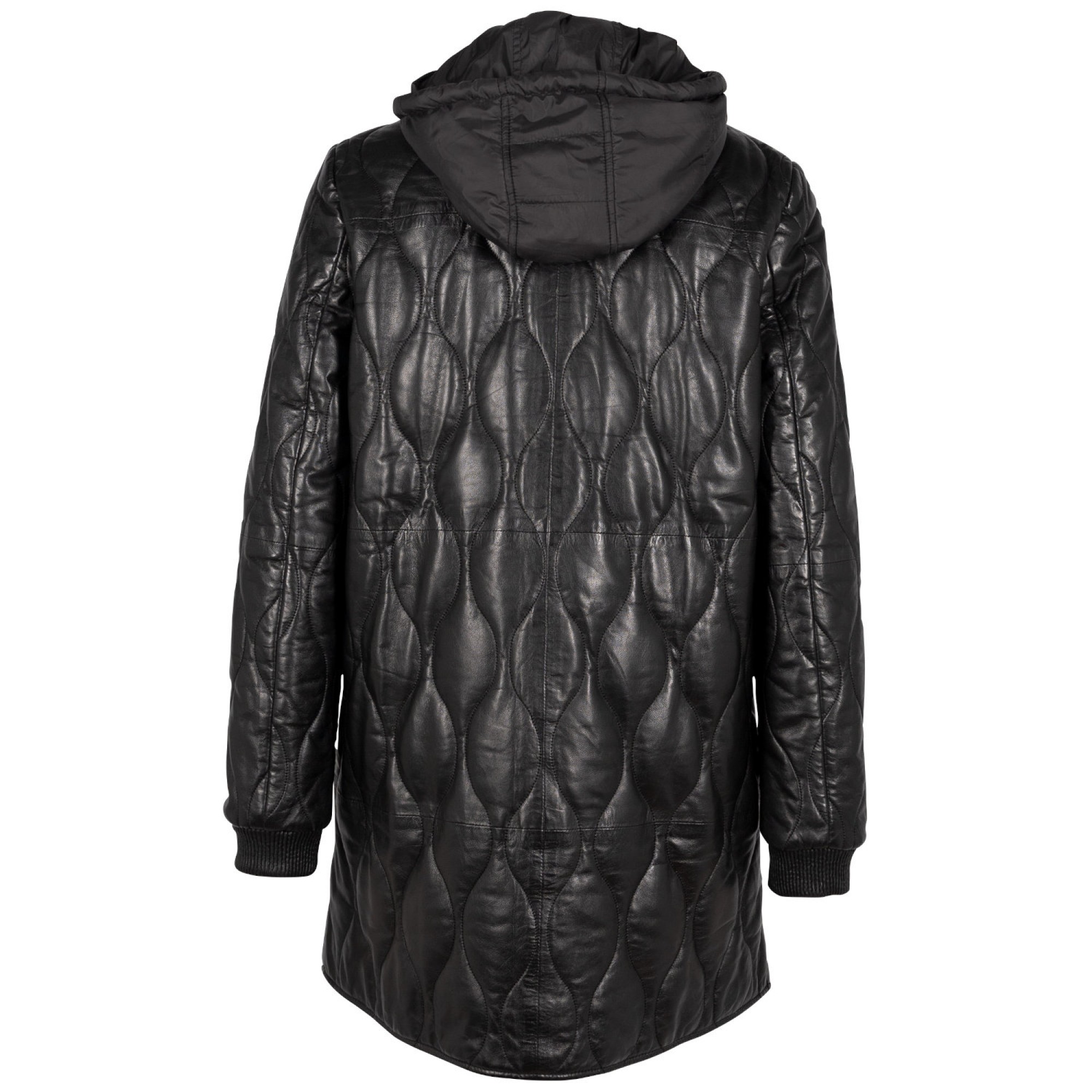 Geaca Lunga de Piele Dama Mauritius Neagra GWArjeta