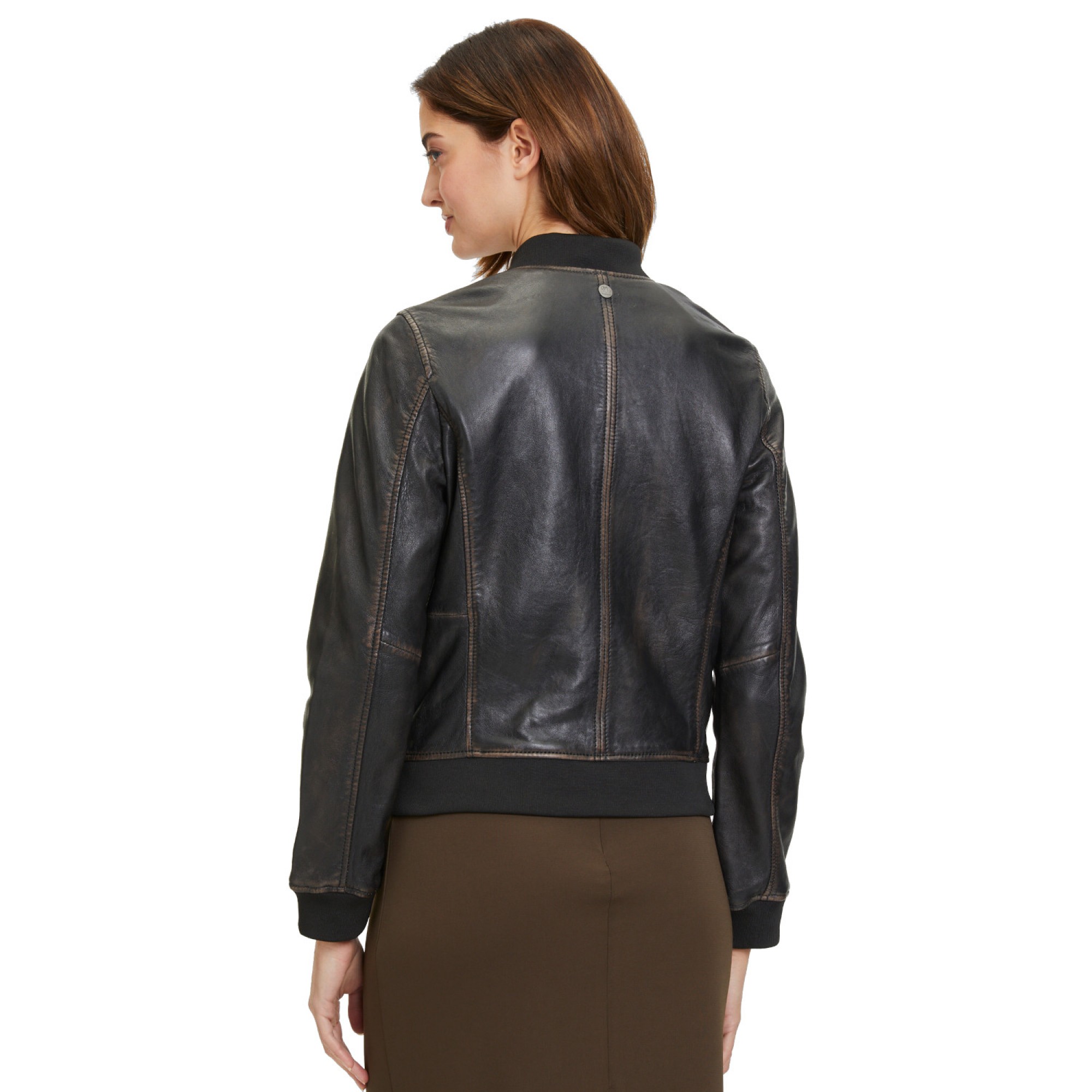 Geaca de Piele Dama Mauritius Negru Vintage GWBrita
