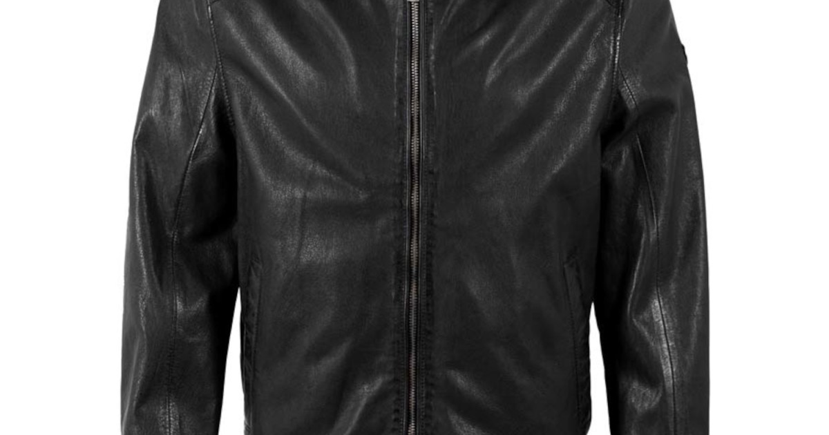 Geaca de Piele Barbati Mauritius Neagra MMCrovig – Black Friday