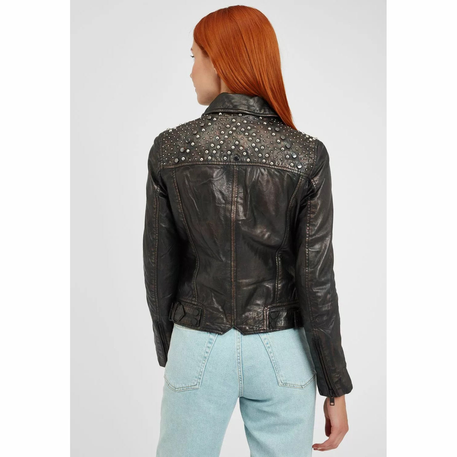 Geaca de Piele Dama Gipsy Negru Metalic G2GLania SF LAMEV