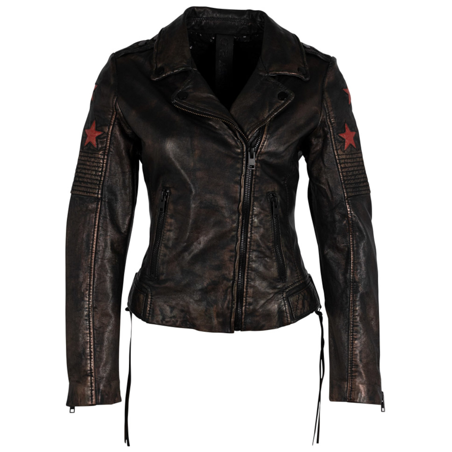 Geaca de Piele Dama Gipsy Negru/Rosu G2WWona