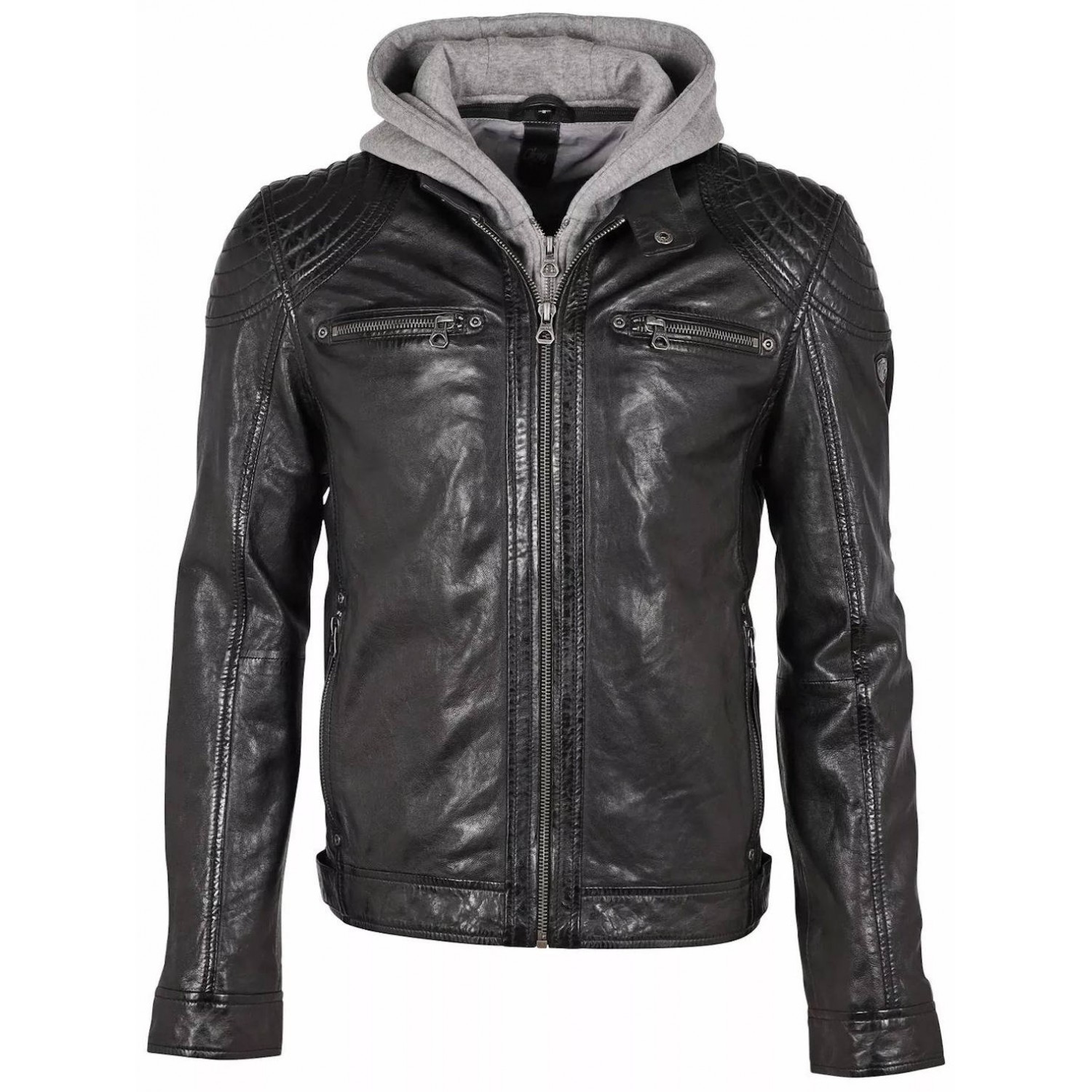 Geaca de Piele Barbati Gipsy Neagra GMBarlo LONTV