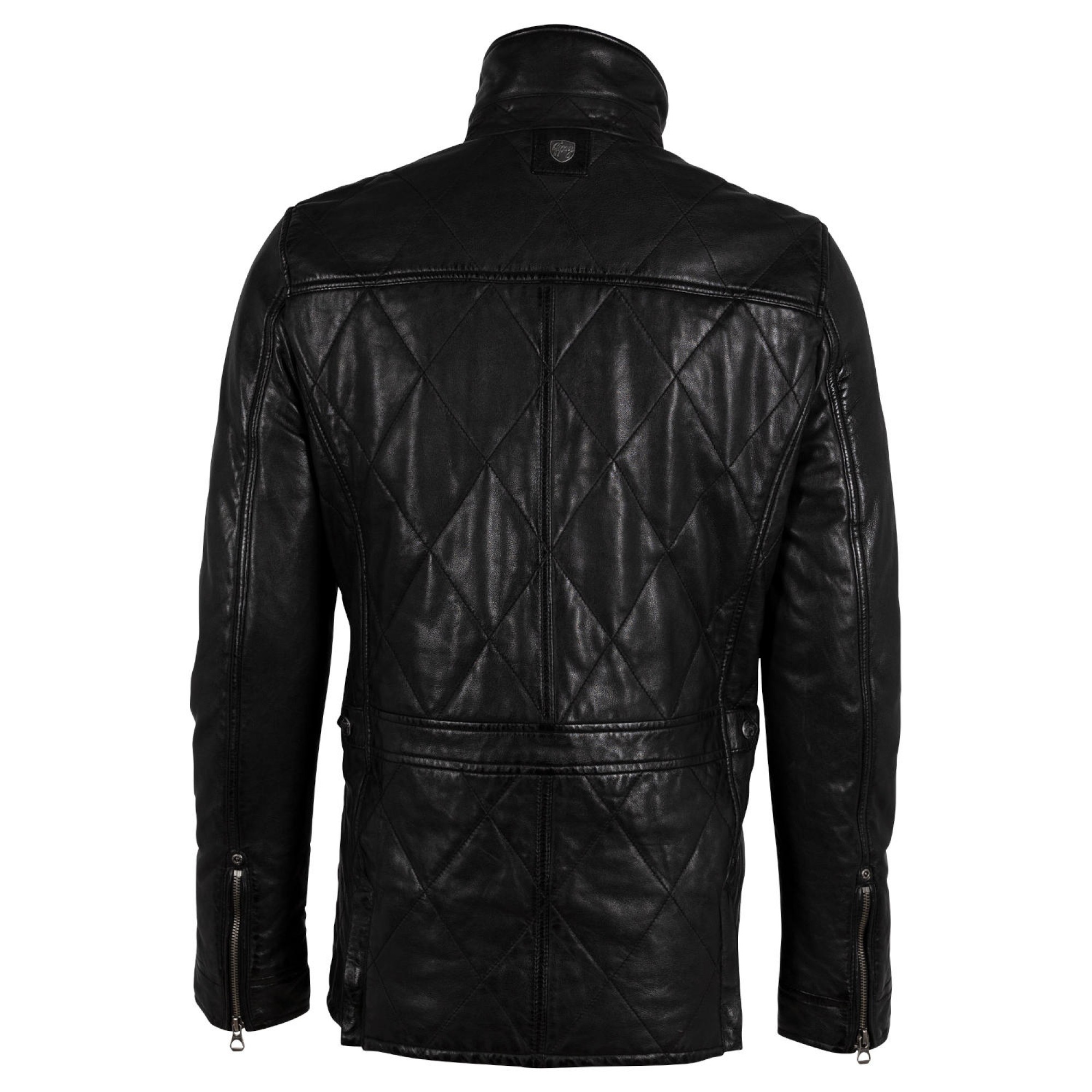 Geaca Lunga de Piele Barbati Gipsy Antracit GMKalisdo 2