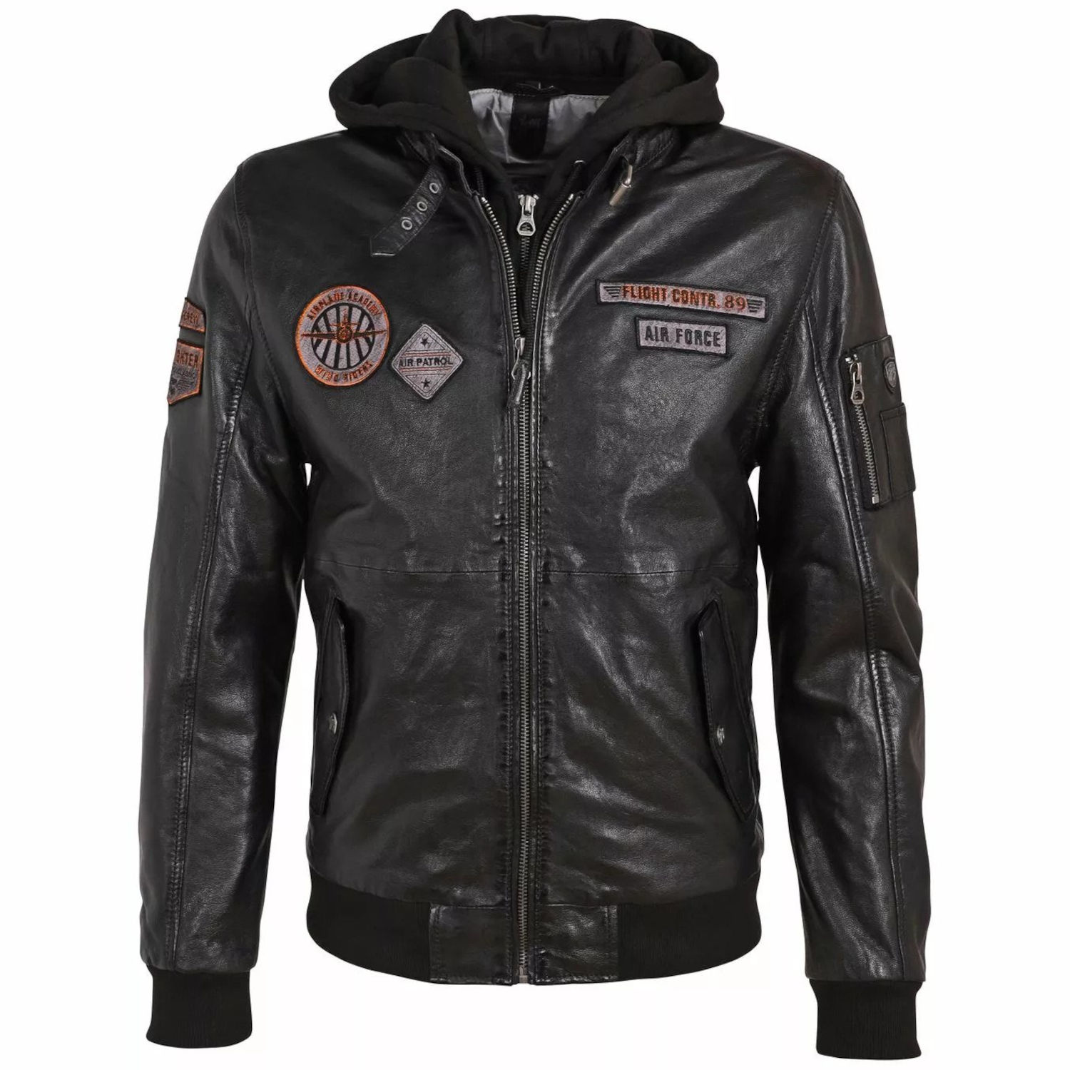 Geaca de Piele Barbati Gipsy Neagra GMSkythunder
