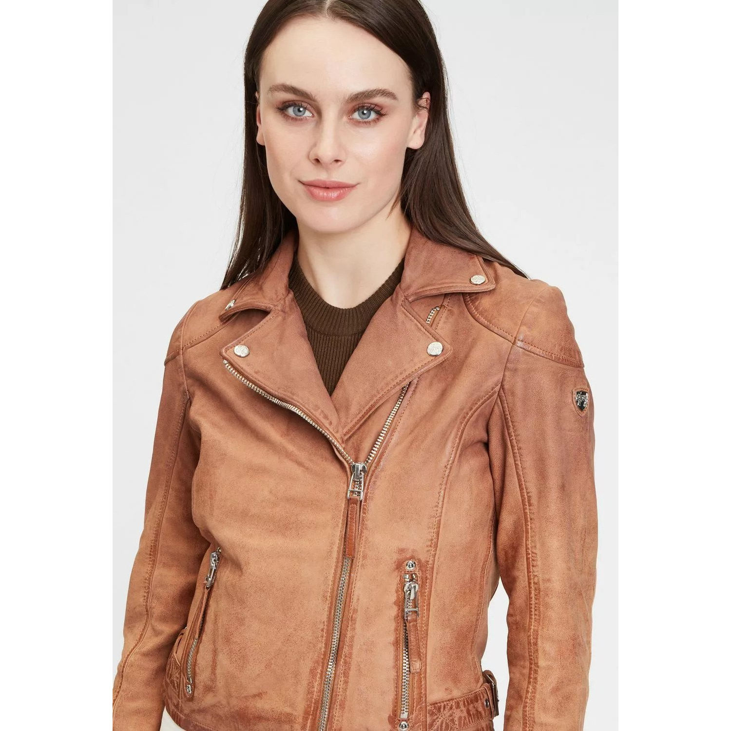 Geaca de Piele Dama Gipsy Camel GWKandy S22 LAMOV