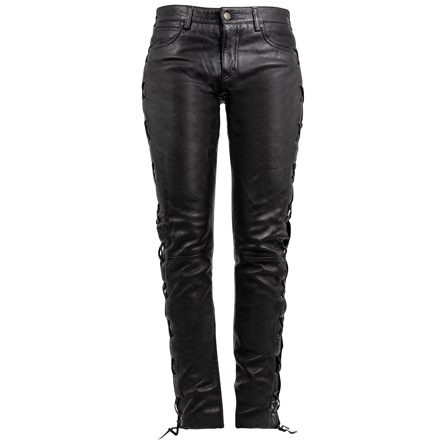 Pantaloni de Piele Dama Gipsy Negri GWTie-up-Jeans