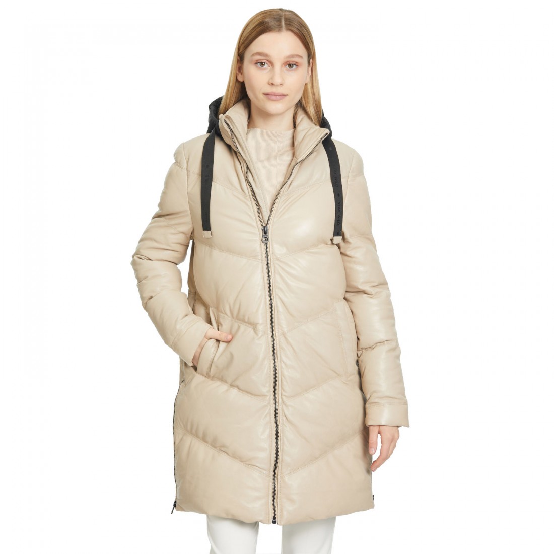 Geaca Lunga de Iarna din Piele Dama Gipsy Neagra GWTamina