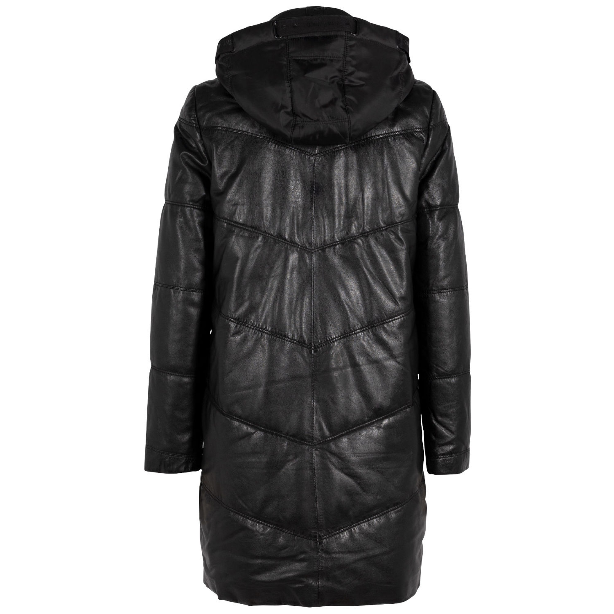 Geaca Lunga de Iarna din Piele Dama Gipsy Neagra GWVallie