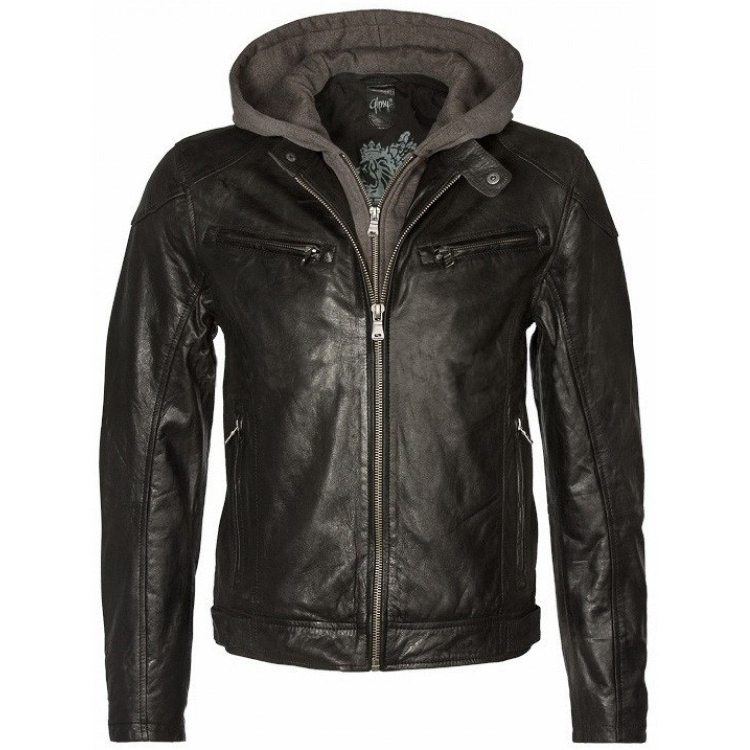 Geaca de Piele Barbati Gipsy Neagra Biko W09 LACRUV