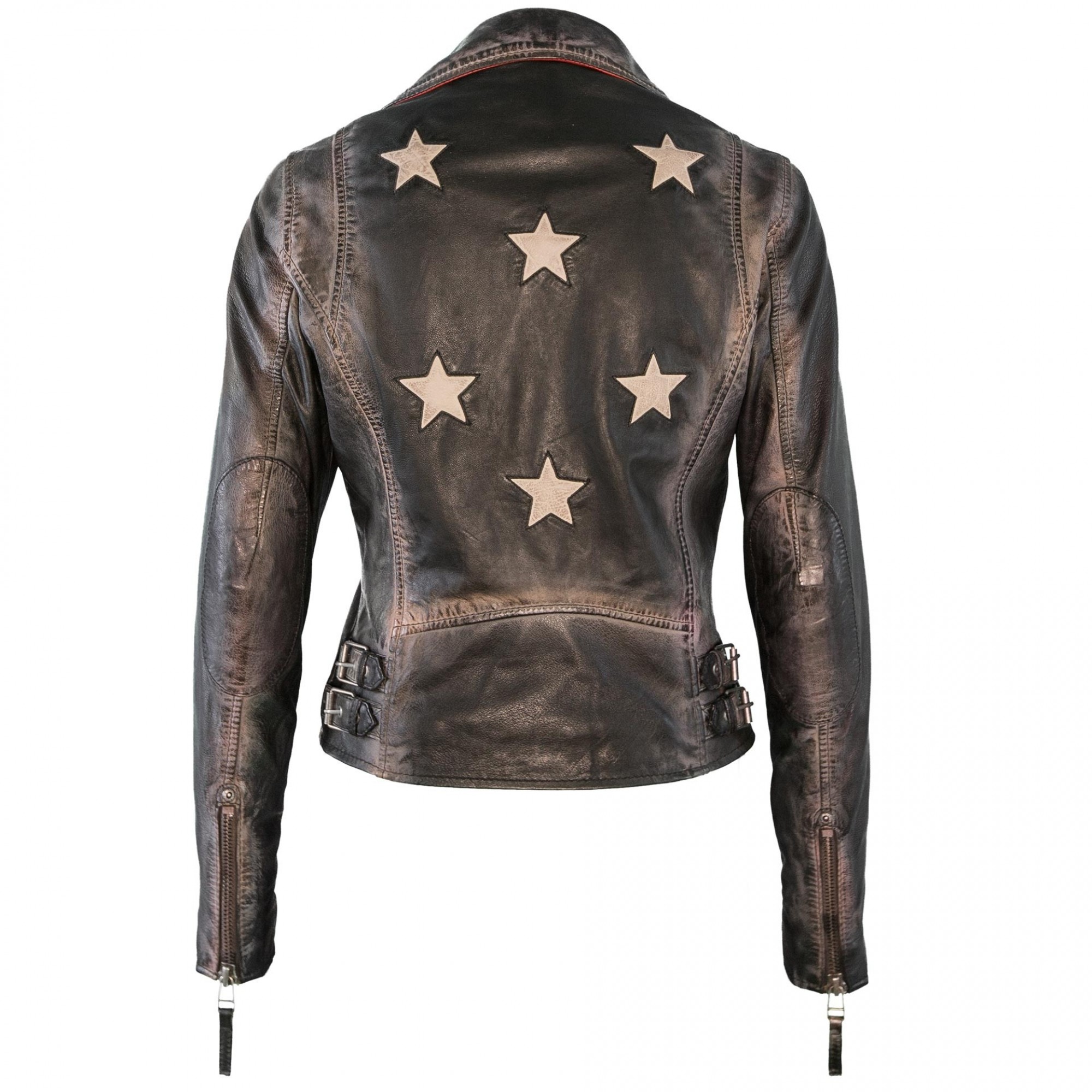Geaca de Piele Naturala Dama Gipsy Neagra Vintage Christy ...