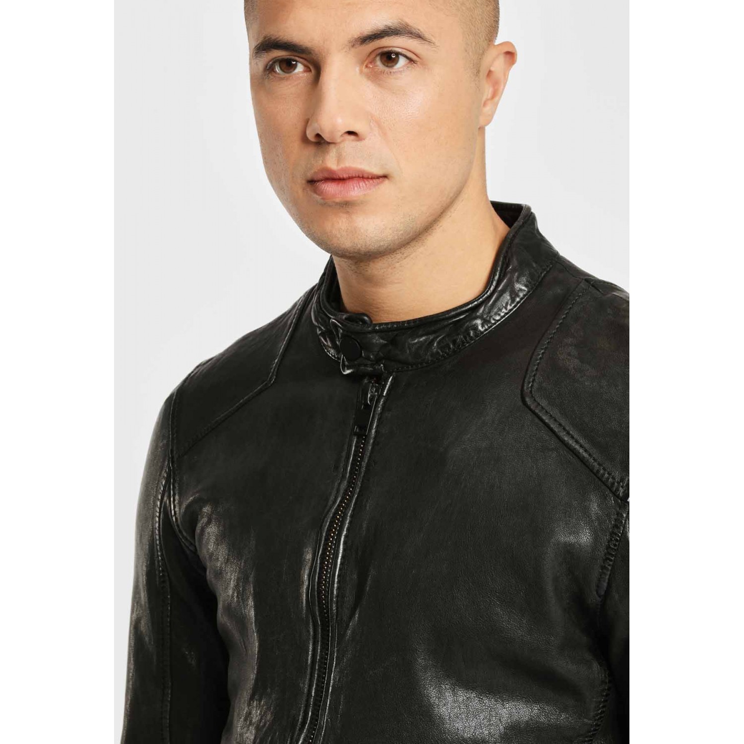 Geaca de Piele Naturala Barbati Gipsy Neagra G2BAram SF ...