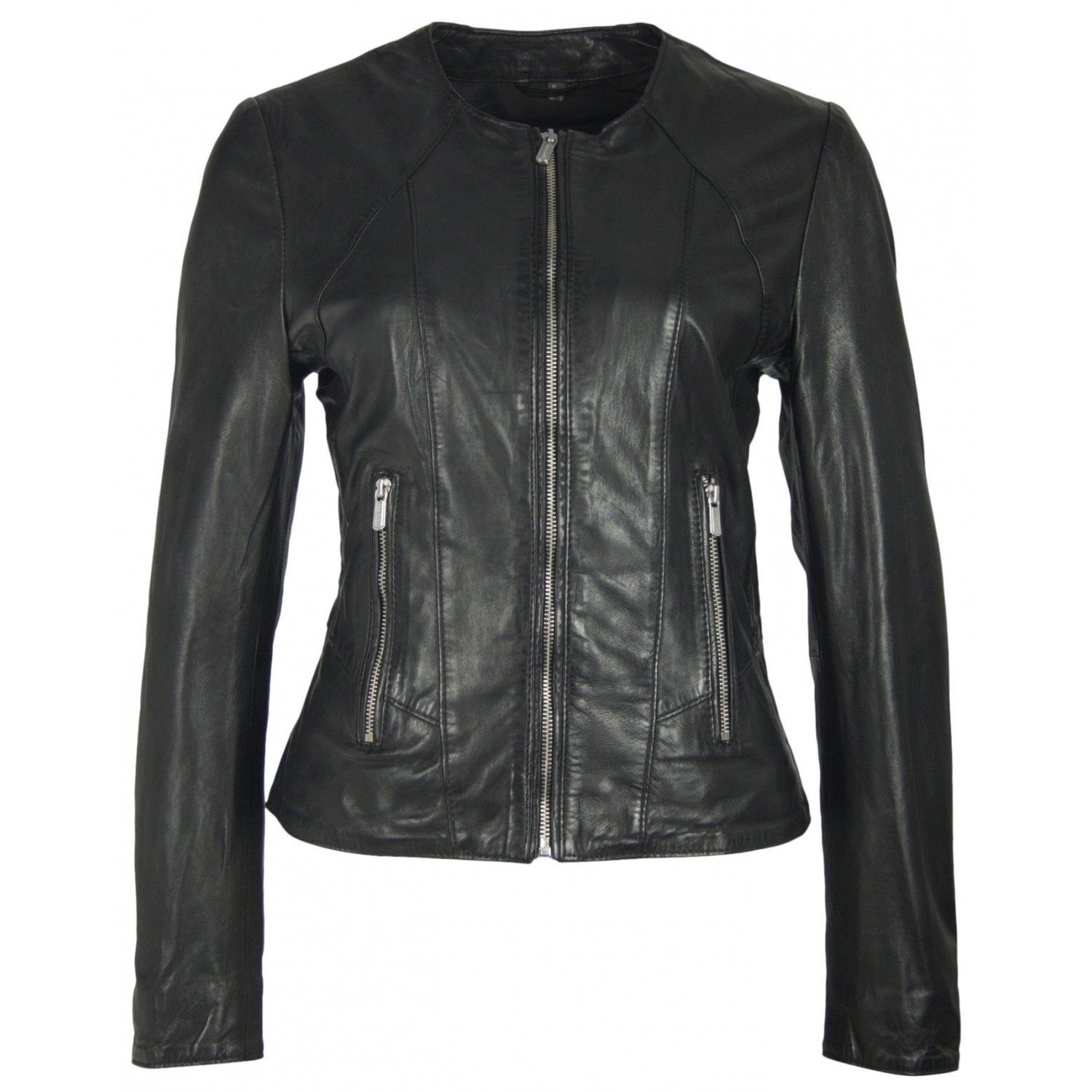 Geaca de Piele Naturala Dama Gipsy Neagra Mari LVV