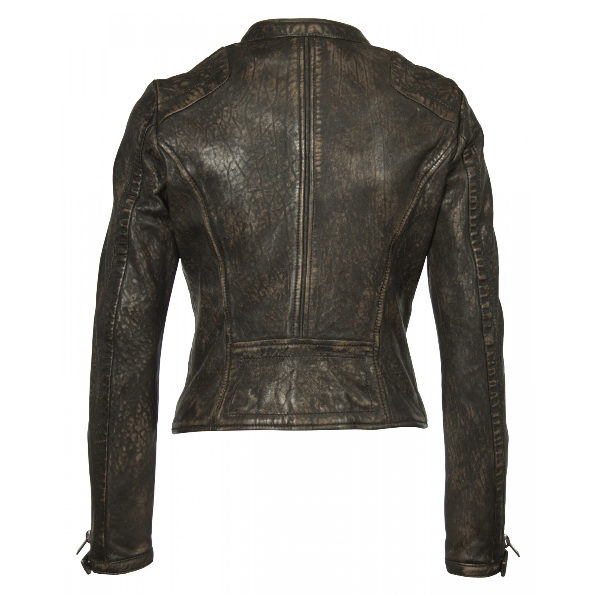 Geaca din Piele Naturala Dama Gipsy Neagra Vintage Sanaa ...